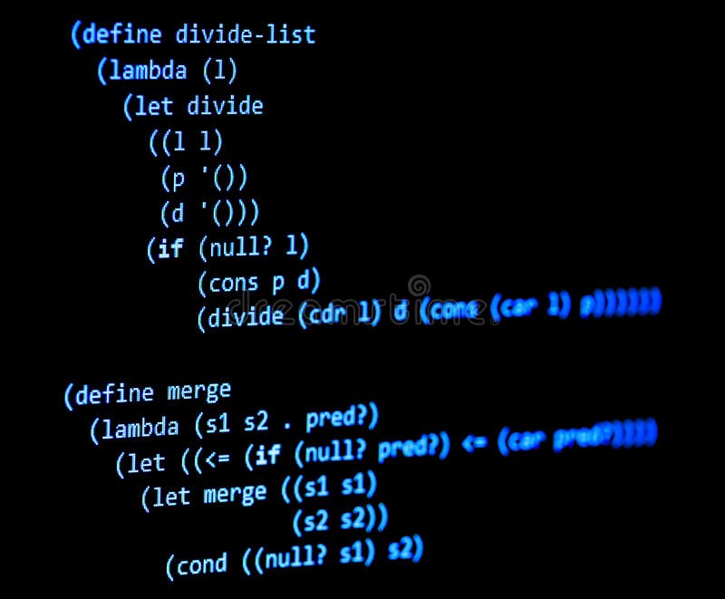 Functional Programming Code Declarative Paradigm Blue Color Stock