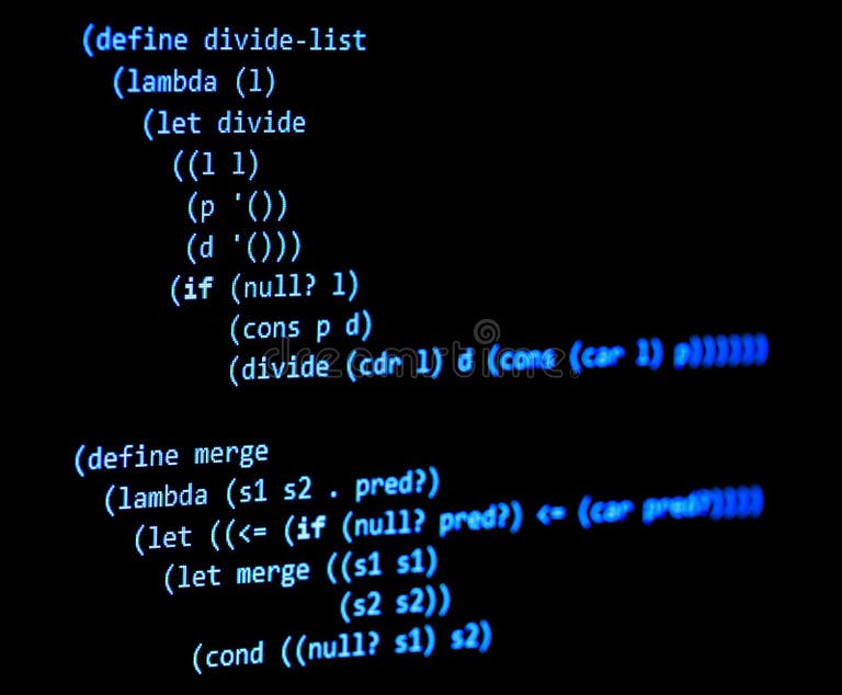 Functional Programming Code - Declarative Paradigm, Blue Color Stock ...