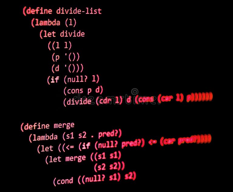 Functional Programming Code - Declarative Paradigm, Red Color Stock ...