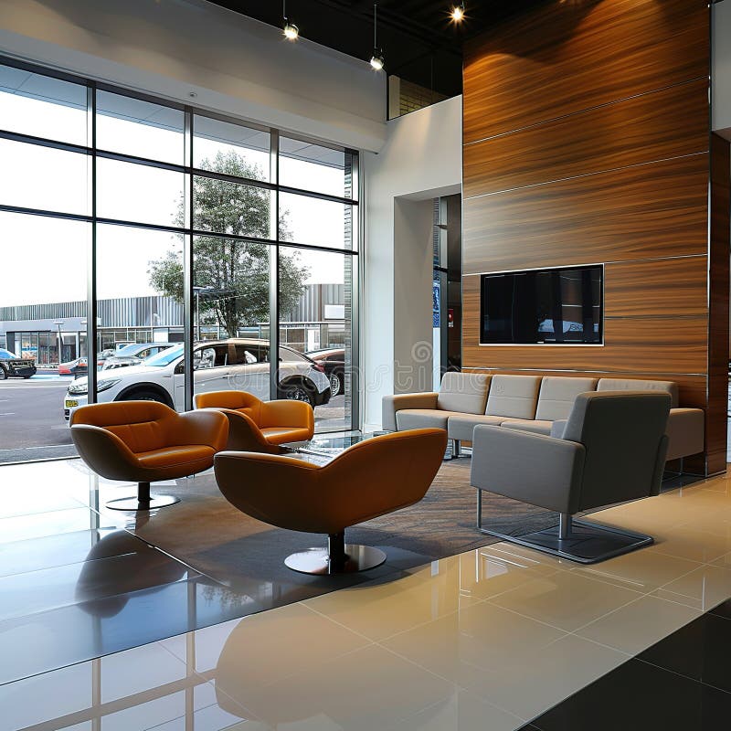 Functional Seating Arrangement in the Reception Area of a Car ...