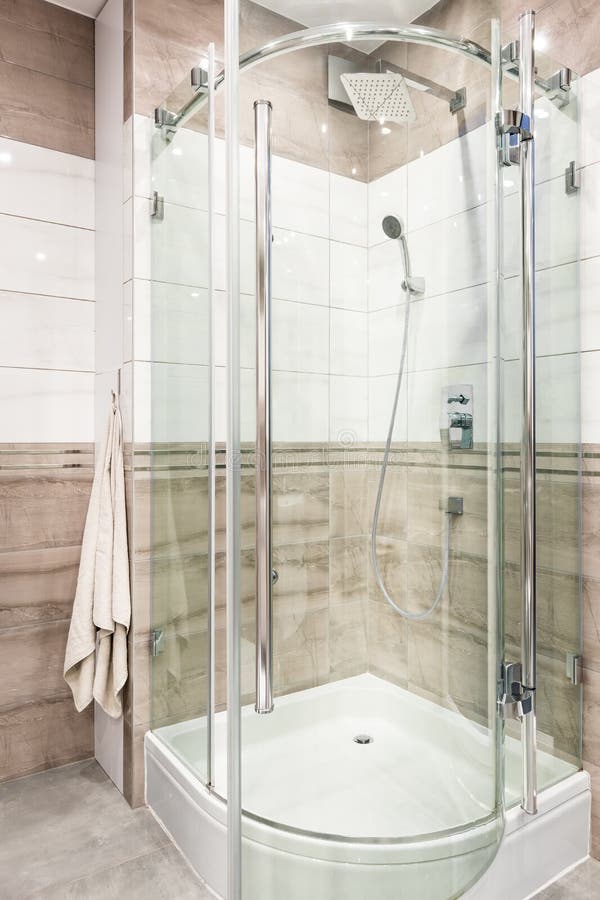 Functional Shower Cabin Idea Stock Photo - Image of apartment, villa ...