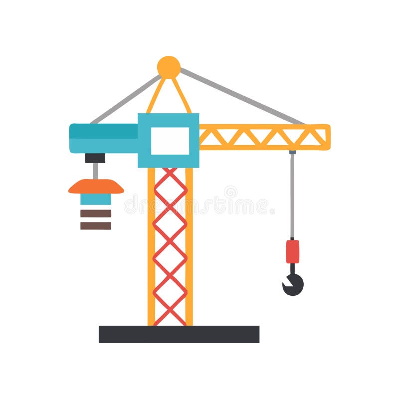 Functional Tower Crane Design for Construction Stock Vector ...