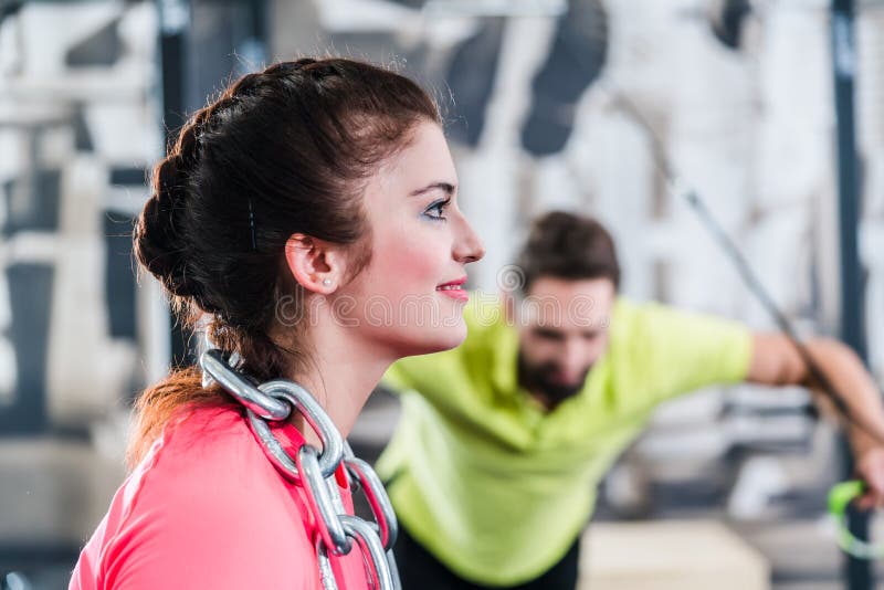 Functional Training with Chain and Rings Stock Photo - Image of barbell ...