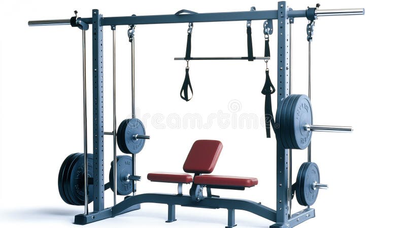 Functional Training System with Weight Plates Bench and Pull Up Bar ...