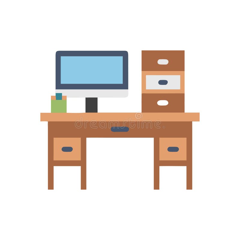 Functional Wall Mounted Desk for Space Saving Stock Vector ...