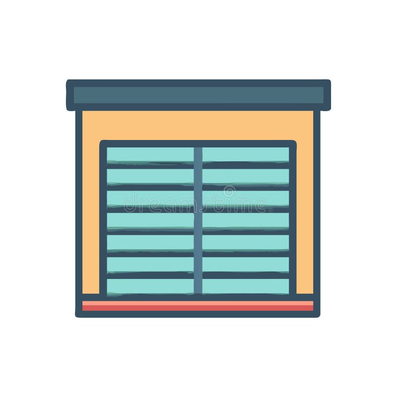 Functional Window Shutter Icon for Style Stock Illustration ...