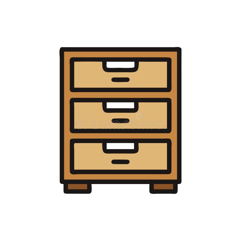 Functional Wood Filing Cabinet for Home Offices Stock Vector ...
