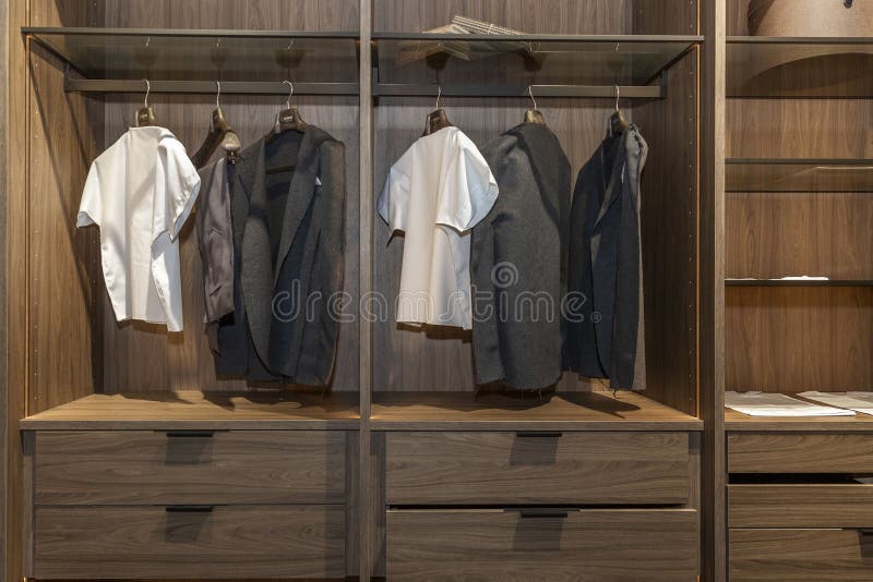 Functional Wooden Wardrobe. Design and Decor of Interiors Stock Photo ...