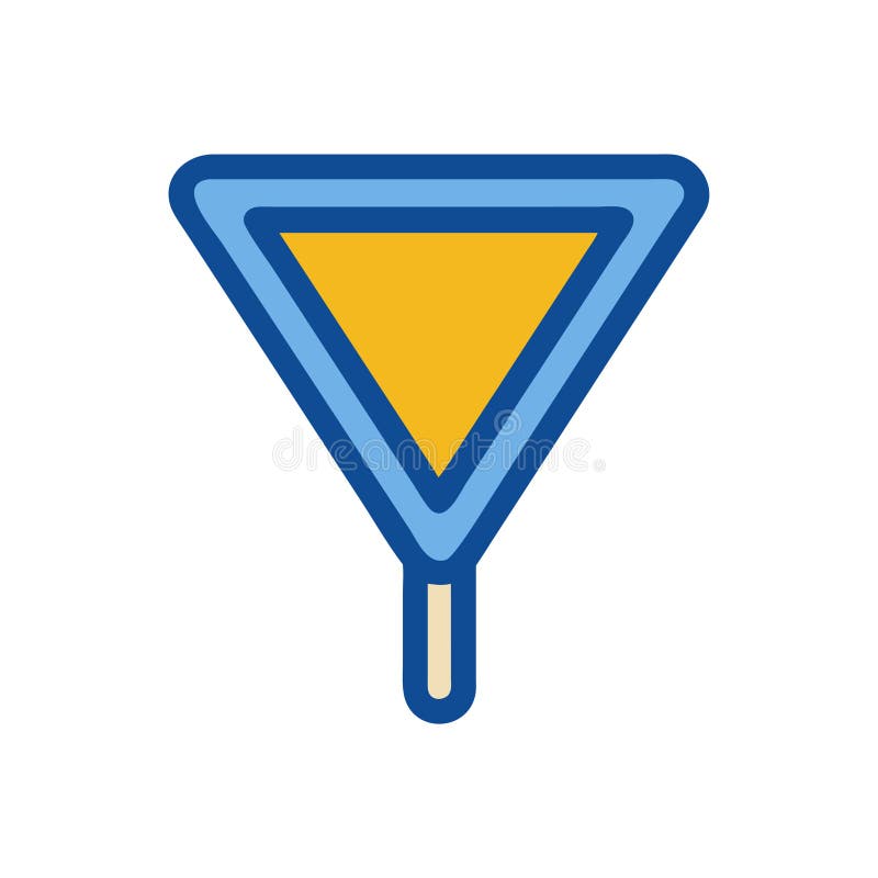 Functional Yield Sign Icon for Traffic Control Stock Illustration ...