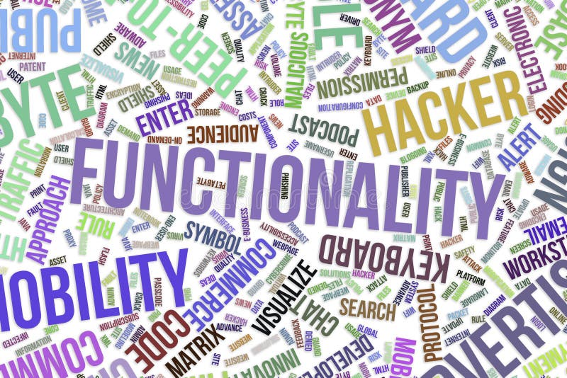 Functionality, Conceptual Word Cloud for Business, Information ...