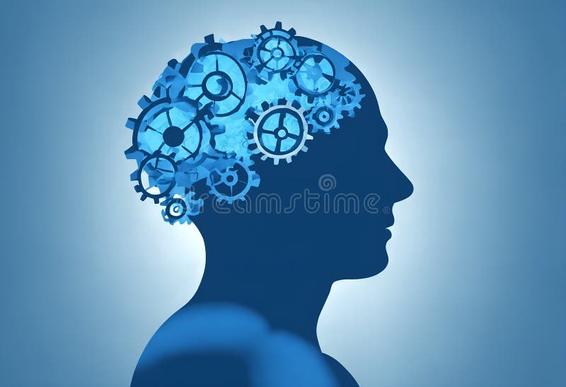 Functioning Human Body and Brain. Thinking Stock Illustration ...