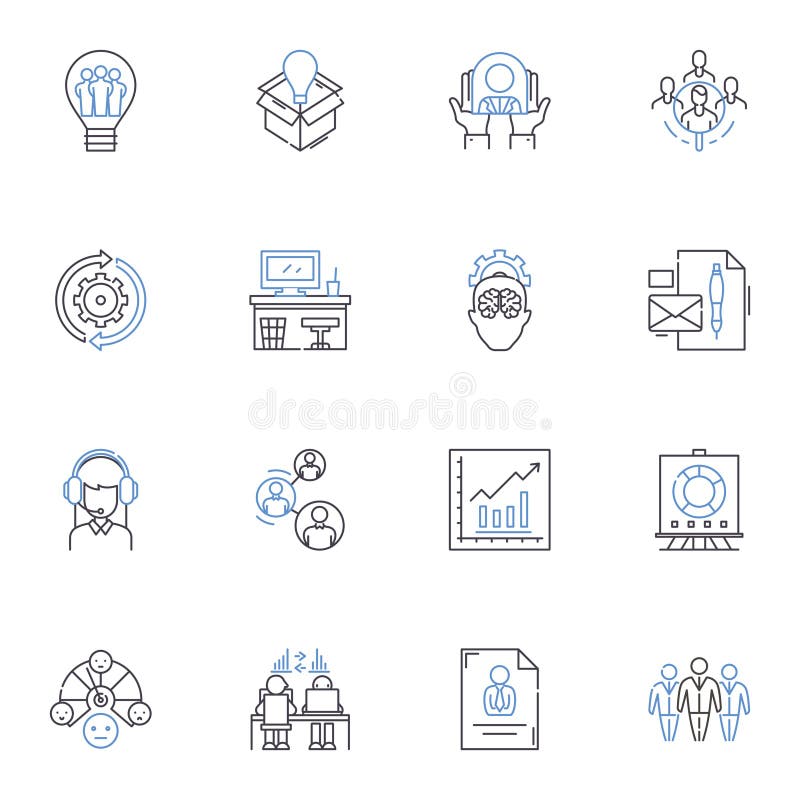 Functioning Line Icons Collection. Efficiency, Performance, Capability ...