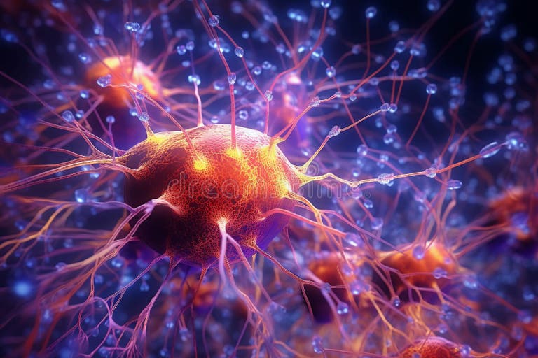 3D Presentation of Neuron Activity in the Human Neural System Stock ...