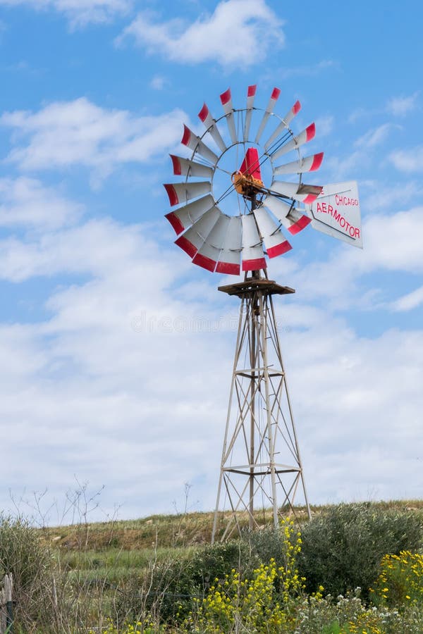 A Functioning Wind Pump, Used To Extract Water in Agriculture in the ...