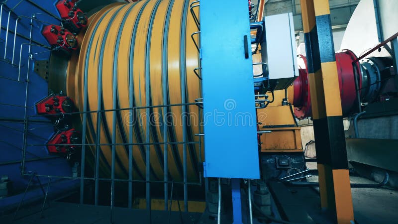 Functioning Winding Mechanism Inside of a Mine Stock Footage - Video of ...