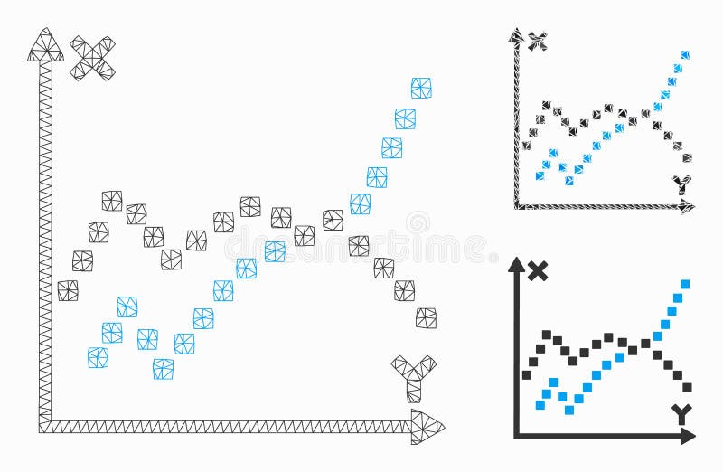 Functions Plot Vector Mesh Network Model And Triangle Mosaic Icon Stock