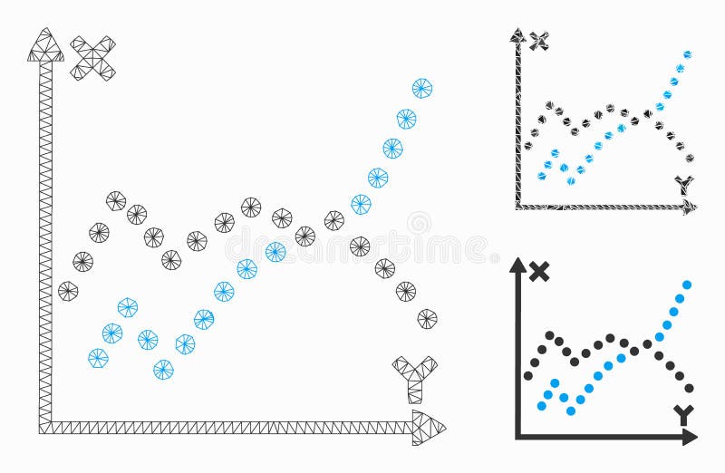 Functions Plot Vector Mesh Network Model and Triangle Mosaic Icon Stock ...