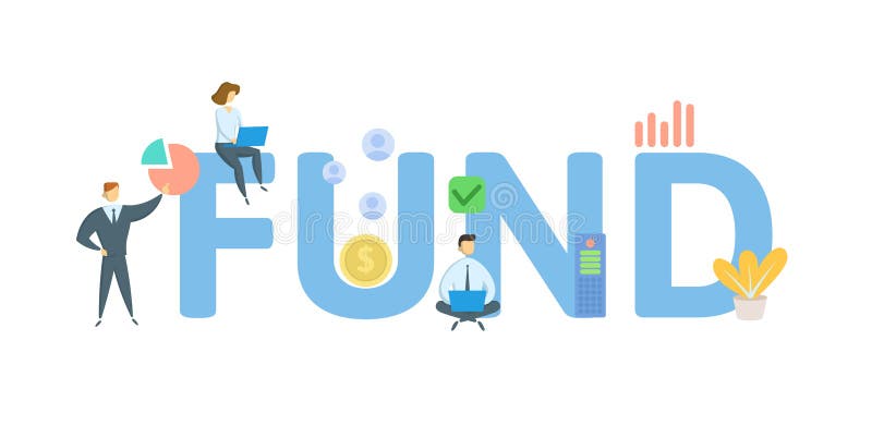 FUND. Concept with People, Letters and Icons. Flat Vector Illustration ...