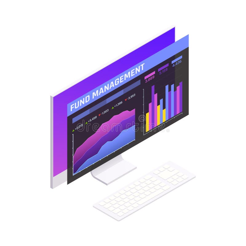 Fund Management Computer Composition Stock Vector - Illustration of ...