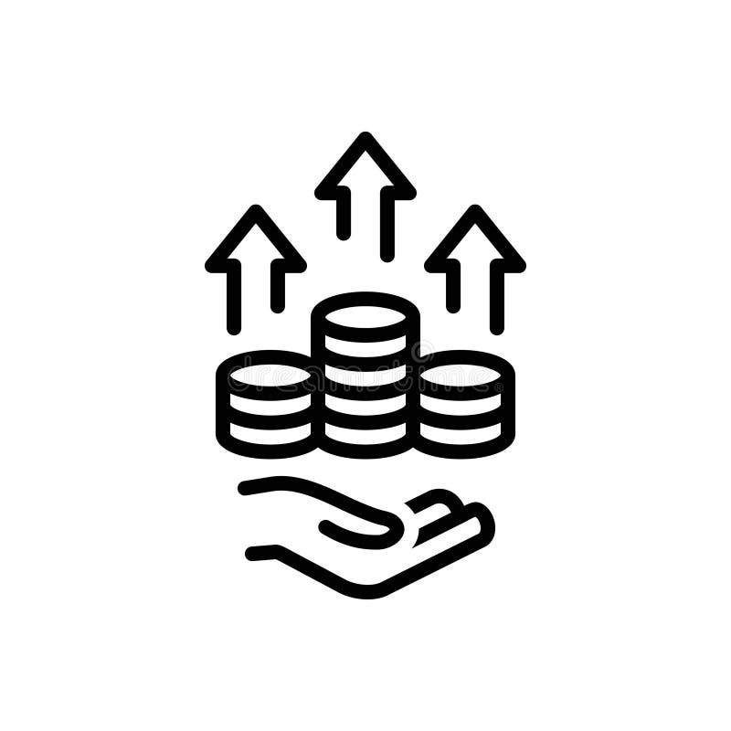 Black Line Icon for Fund Raising, Fund and Benefit Stock Illustration ...