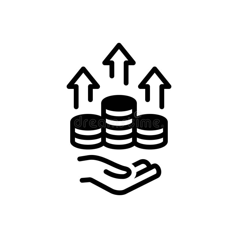 Black Solid Icon for Fund Raising, Fund and Benefit Stock Illustration ...