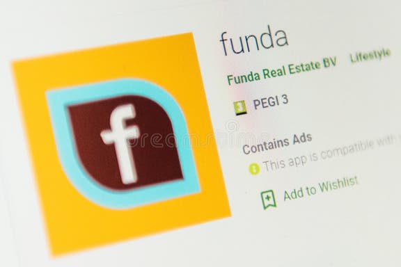 Funda App Icon. Selective Focus. Editorial Image - Image of logo ...