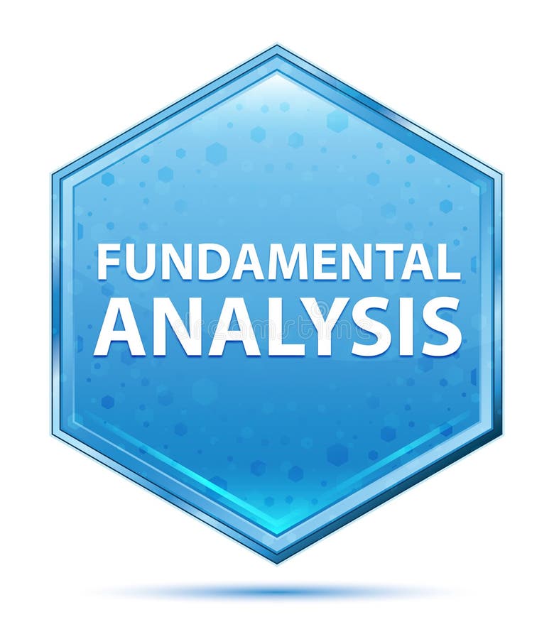 Fundamental Analysis Crystal Blue Hexagon Button Stock Illustration ...