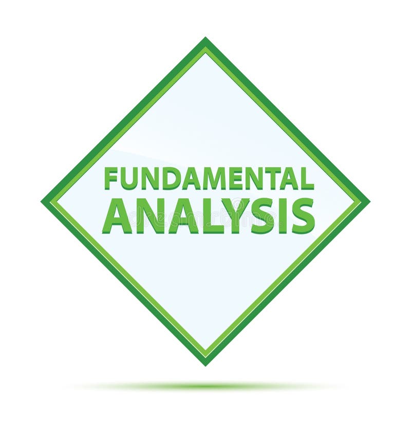 Fundamental Analysis Modern Abstract Green Diamond Button Stock ...