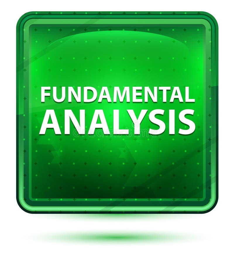 Fundamental Analysis Neon Light Green Square Button Stock Illustration ...