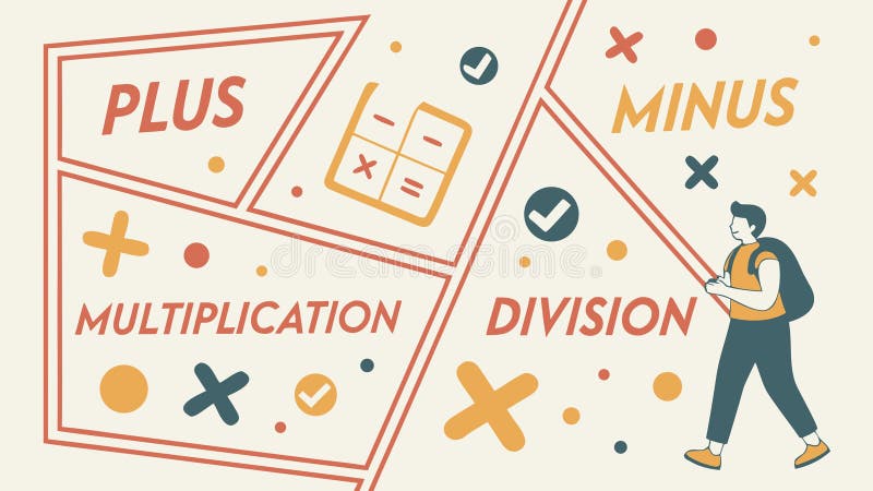 Fundamental Math Operations with Person: Education and Learning, Vector ...