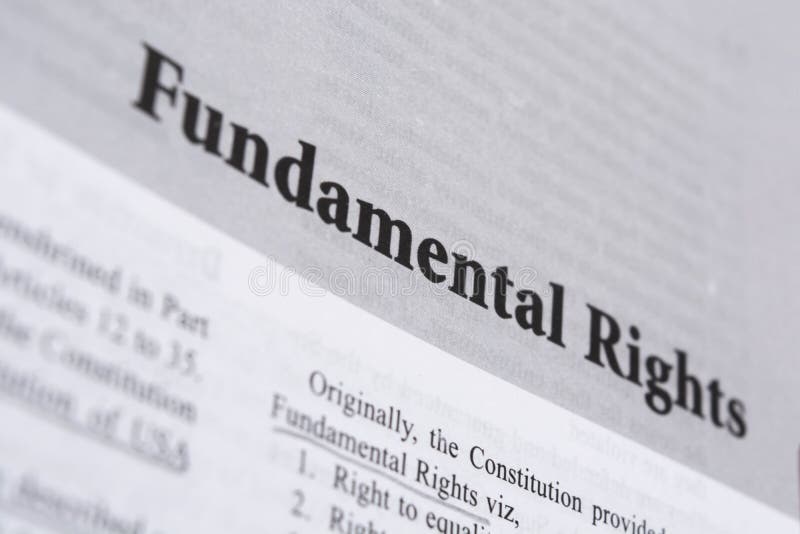 Fundamental Rights Printed in Book with Large Letters Stock Photo ...