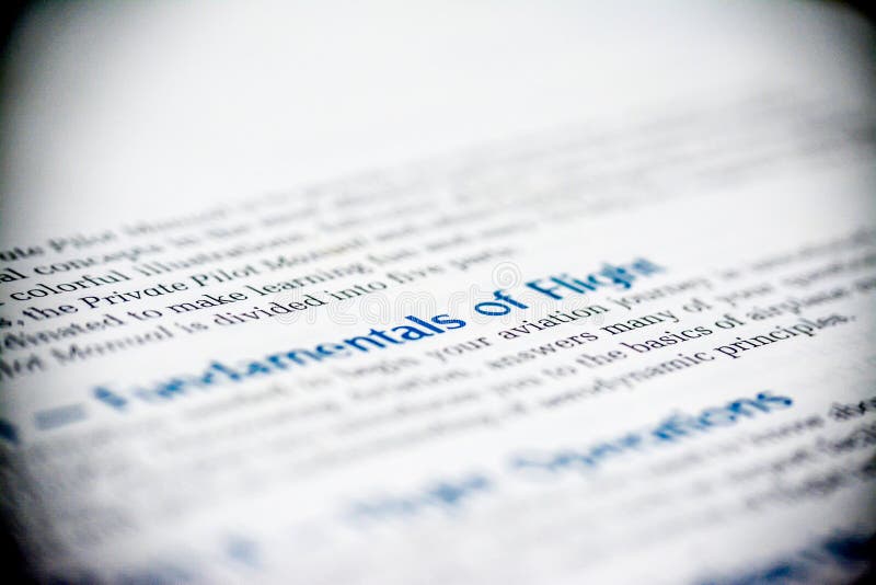 Fundamentals of Flight Chapter of an Aviation Manual Stock Image ...