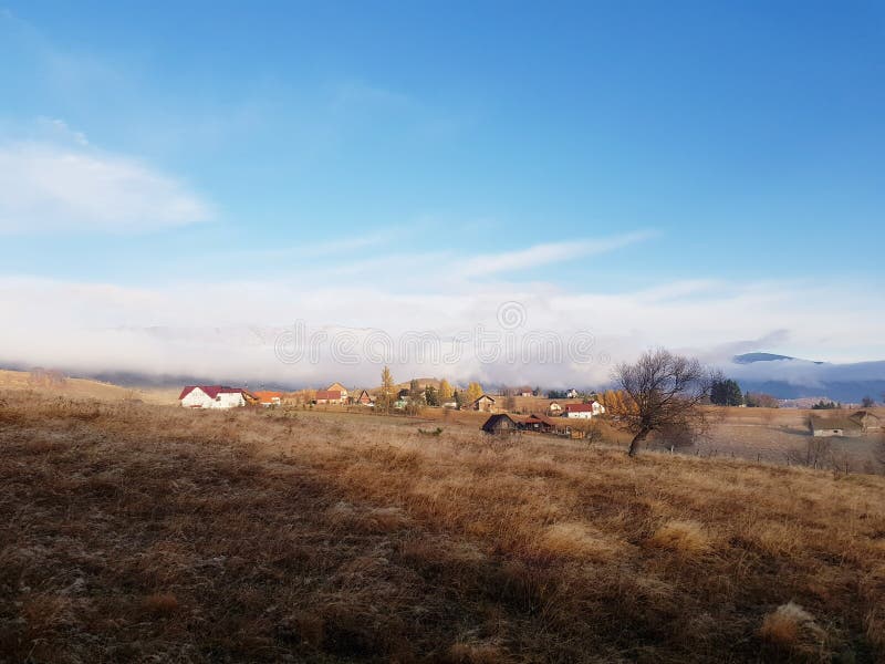 Fundata village in Romania stock photo. Image of sunset - 164770632