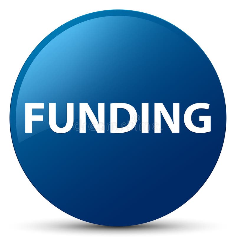 Funding blue square button stock illustration. Illustration of word ...