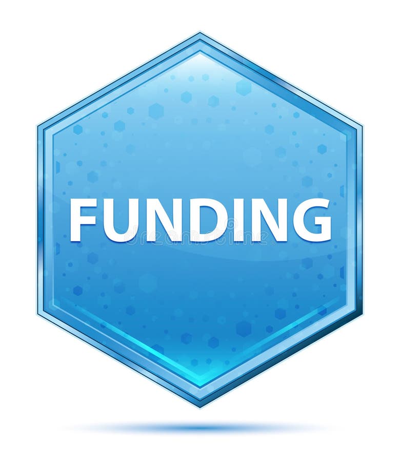 Funding Crystal Blue Hexagon Button Stock Illustration - Illustration ...