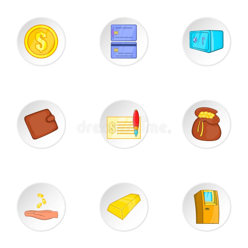 Funding Icons Set, Cartoon Style Stock Vector - Illustration of full ...