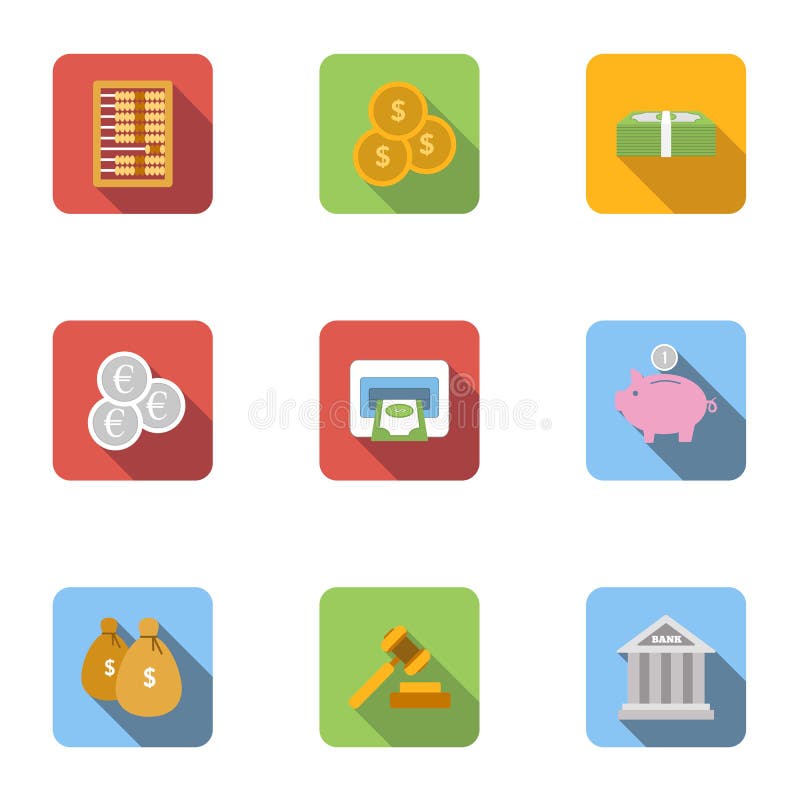 Funding Icons Set, Outline Style Stock Illustration - Illustration of ...