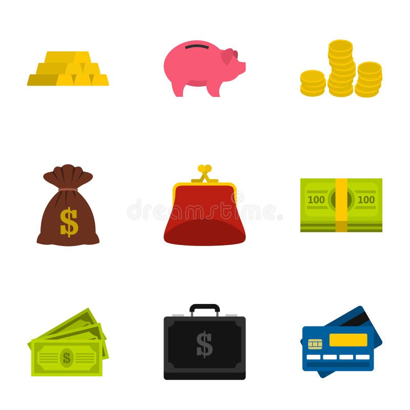Funding Icons Set, Flat Style Stock Vector - Illustration of pack, icon ...