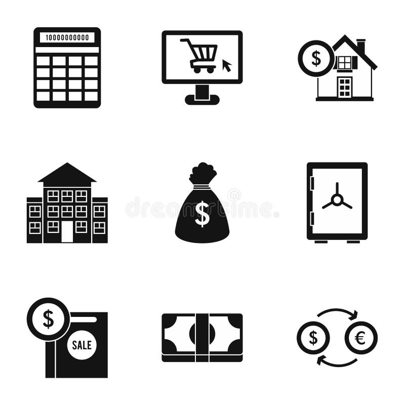Funding Icons Set, Outline Style Stock Illustration - Illustration of ...