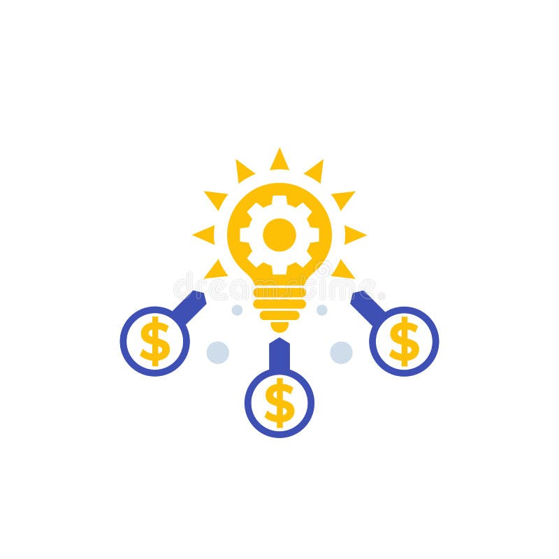 Funding a Project Icon on White, Vector Stock Vector - Illustration of ...