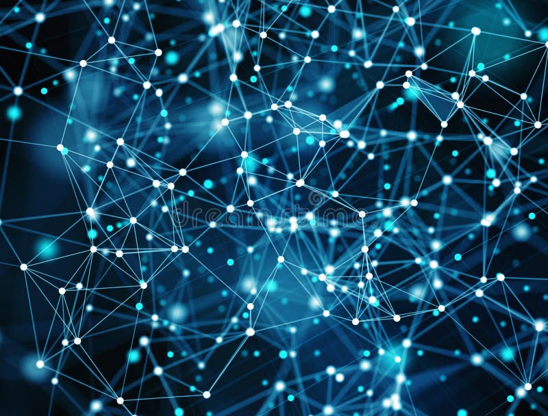 Fundo Abstrato Da Rede Da Conexão A Internet Com Efeitos Do Movimento ...