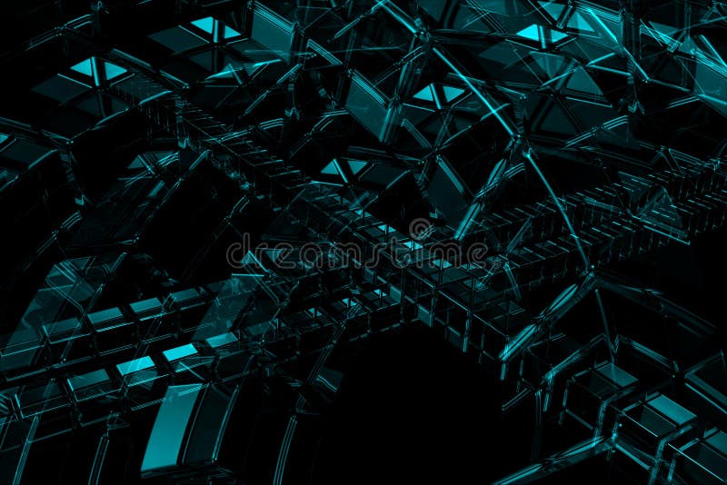 Fundo azul 3D abstrato ilustração stock. Ilustração de tecnologia - 6527265