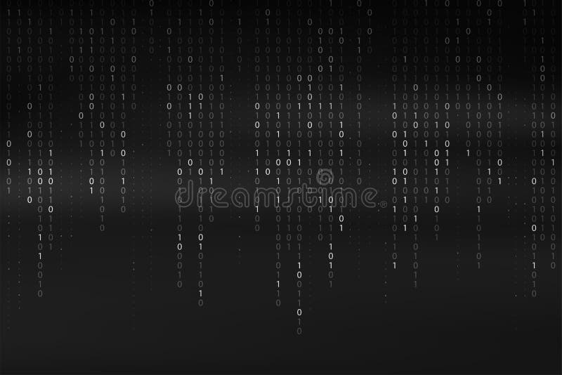 Fundo Abstrato Do Código Binário Papel De Parede Preto E Branco Da ...