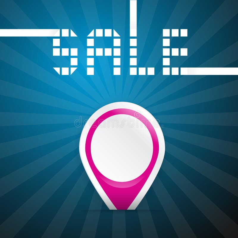 Fundo Azul Da Venda Com Etiqueta Cor-de-rosa Ilustração do Vetor ...