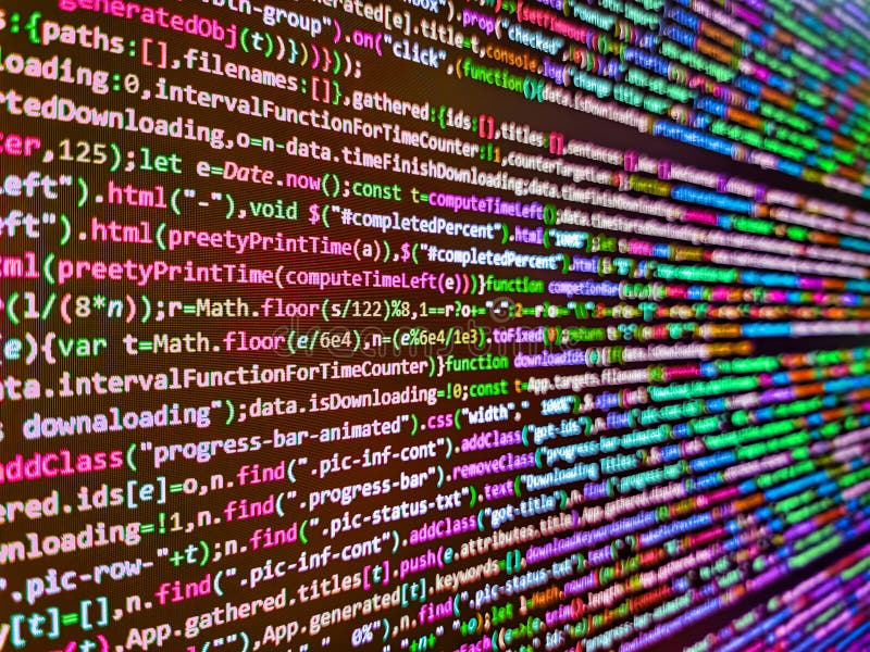 Fundo Azul. Desenvolvedor Trabalhando Em Códigos De Programa No ...