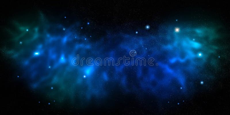 Fundo Azul Espacial Com Nebulosa E Estrelas Ilustração Stock ...