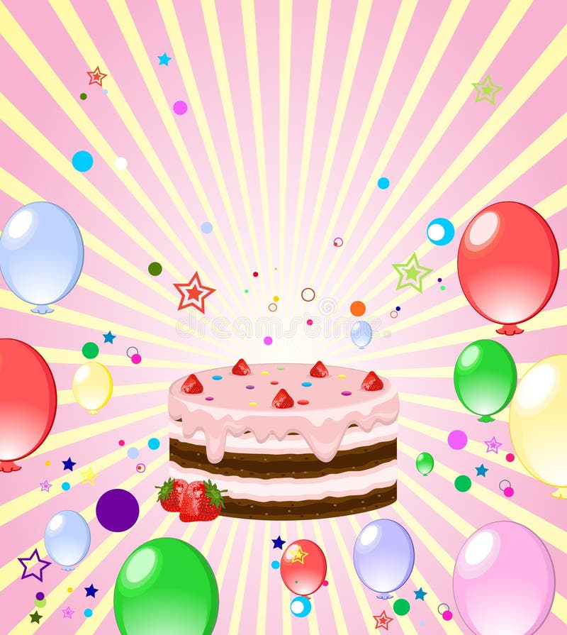 Fundo colorido com bolo ilustração do vetor. Ilustração de bolo - 14597069