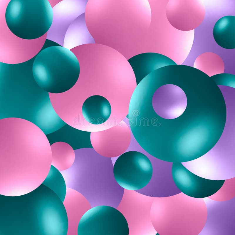 Fundo Colorido Das Bolas. Vetor Eps 10 3d Cor-de-rosa E Bolas Azuis ...