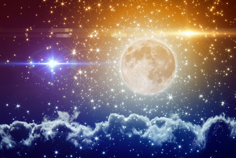 Fundo Colorido De Festa Da Lua Cheia Ilustração Stock - Ilustração de ...