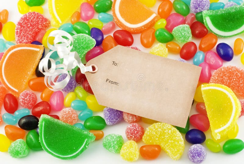 Fundo Colorido Dos Doces Com Tag Imagem de Stock - Imagem de fundo ...